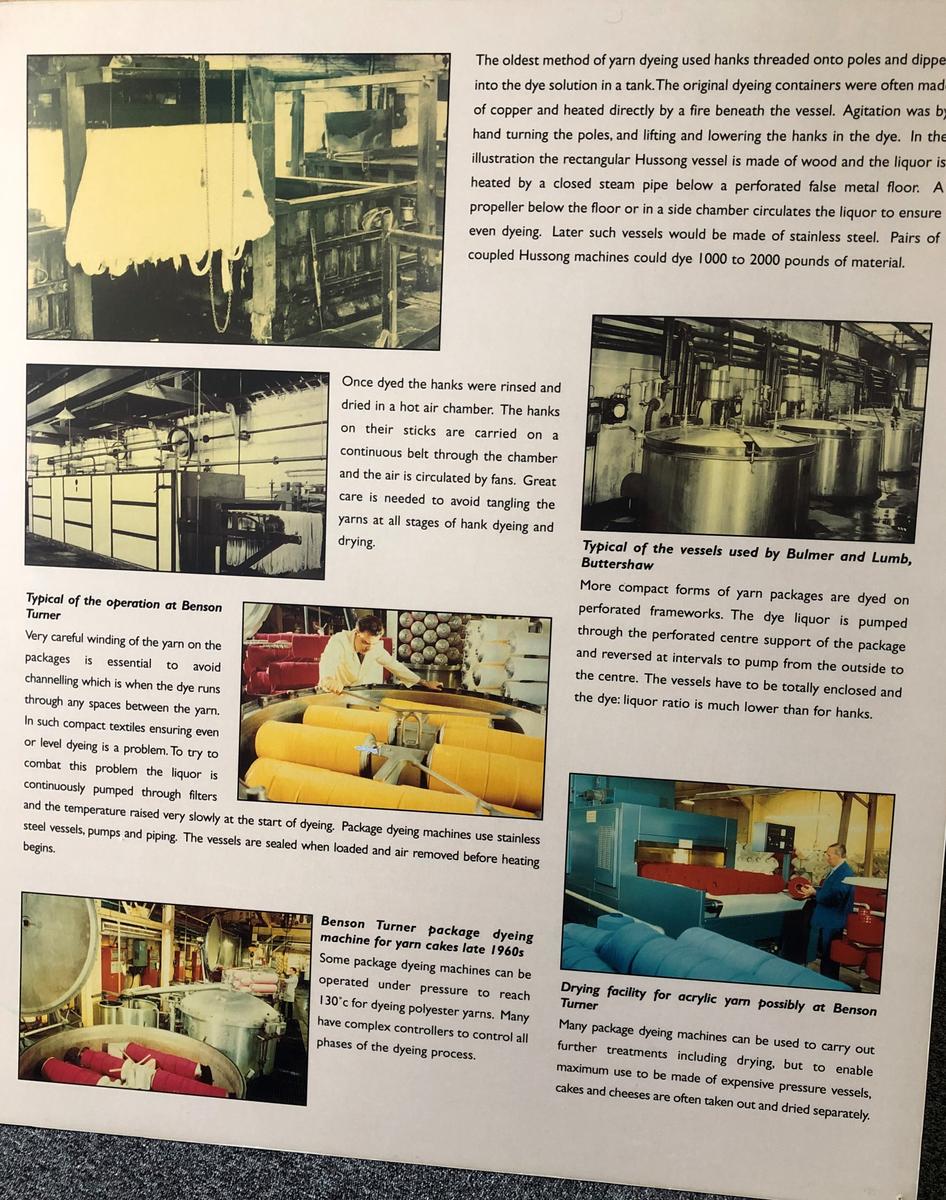 Large interpretation panel created by the Society of Dyers and ...