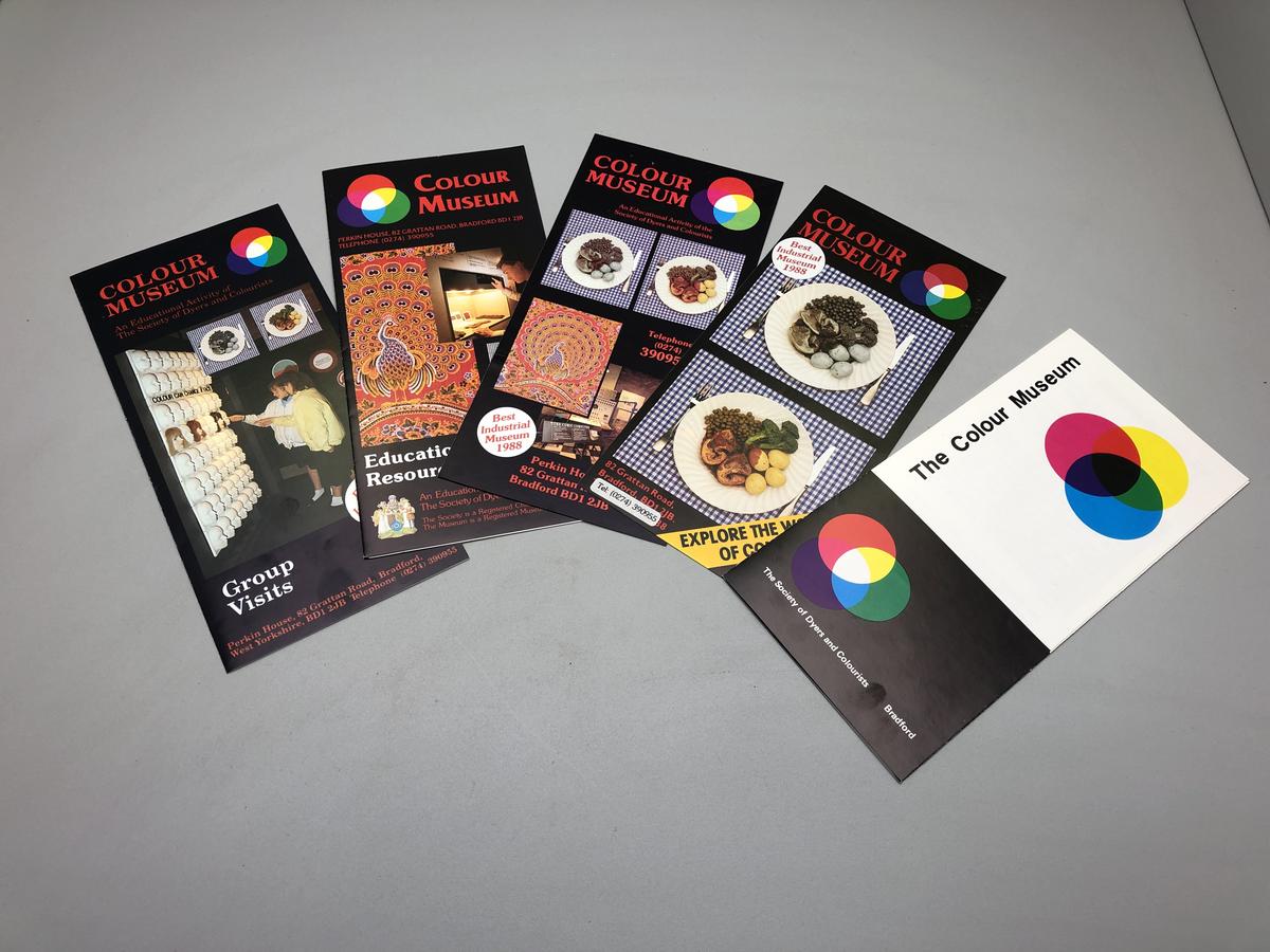 Five promotional leaflets advertising the Colour Museum. - SDC Textile ...